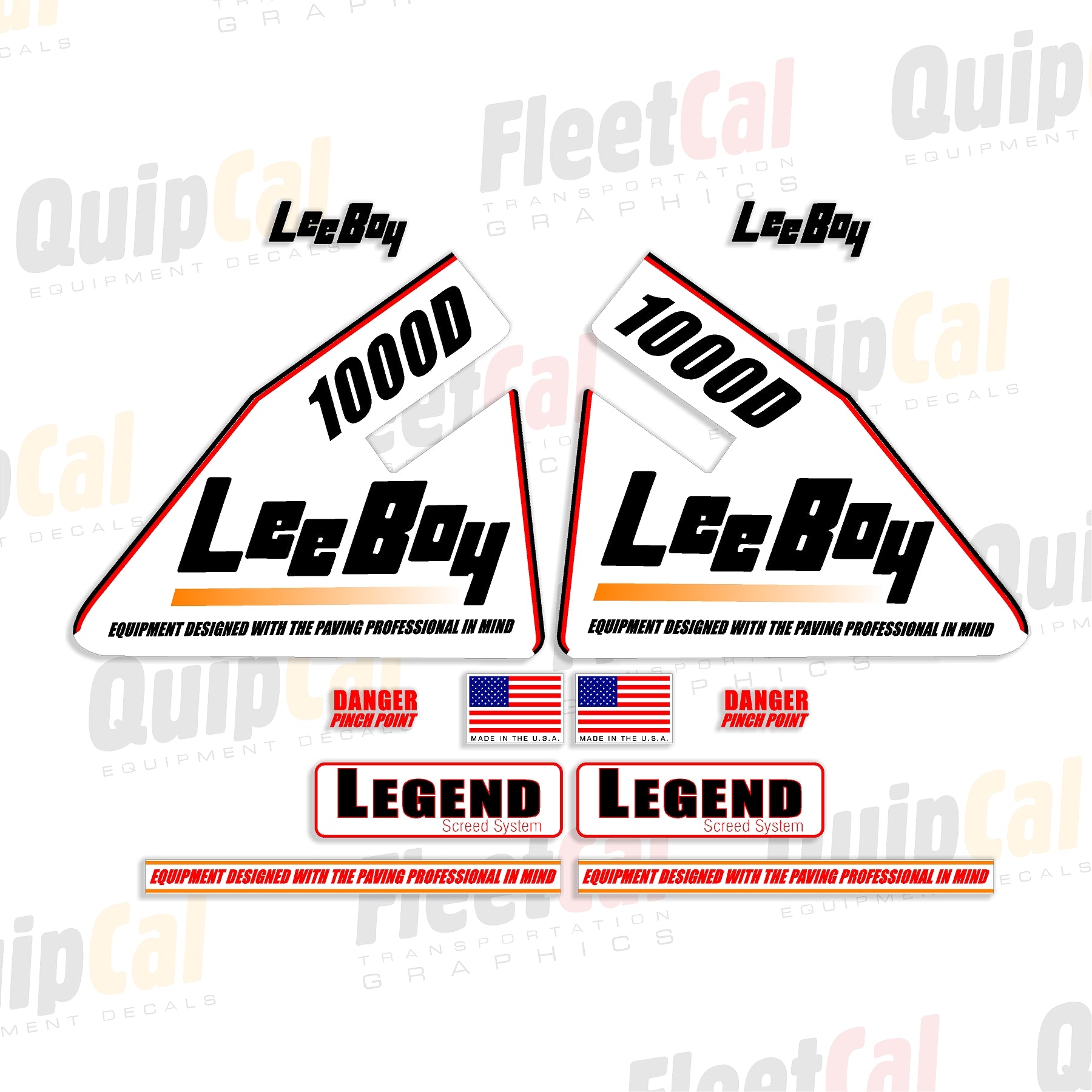 LeeBoy 1000D Paver Marking Decal Set – Truck and Equipment Decals