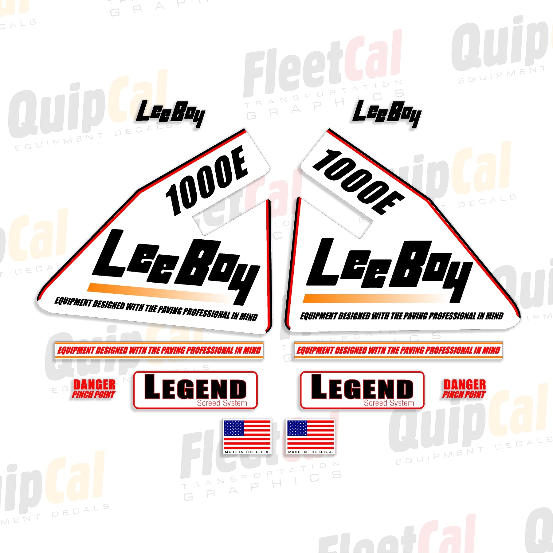 LeeBoy 1000E Paver Marking Decal Set – Truck and Equipment Decals