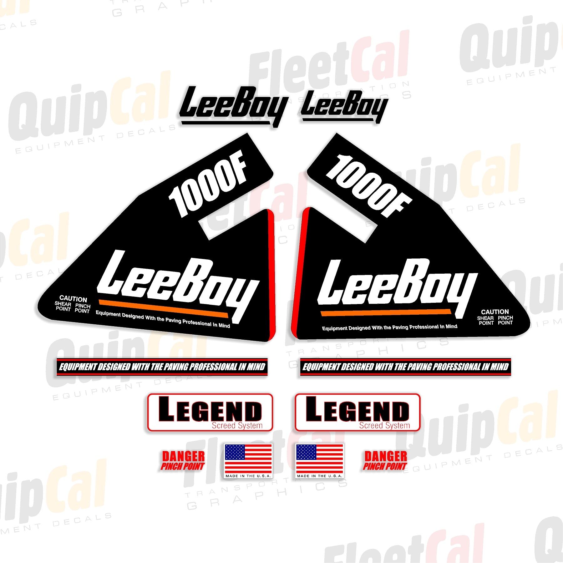 LeeBoy 1000F 2014 Model Paver Marking Decal Set – Truck and Equipment ...