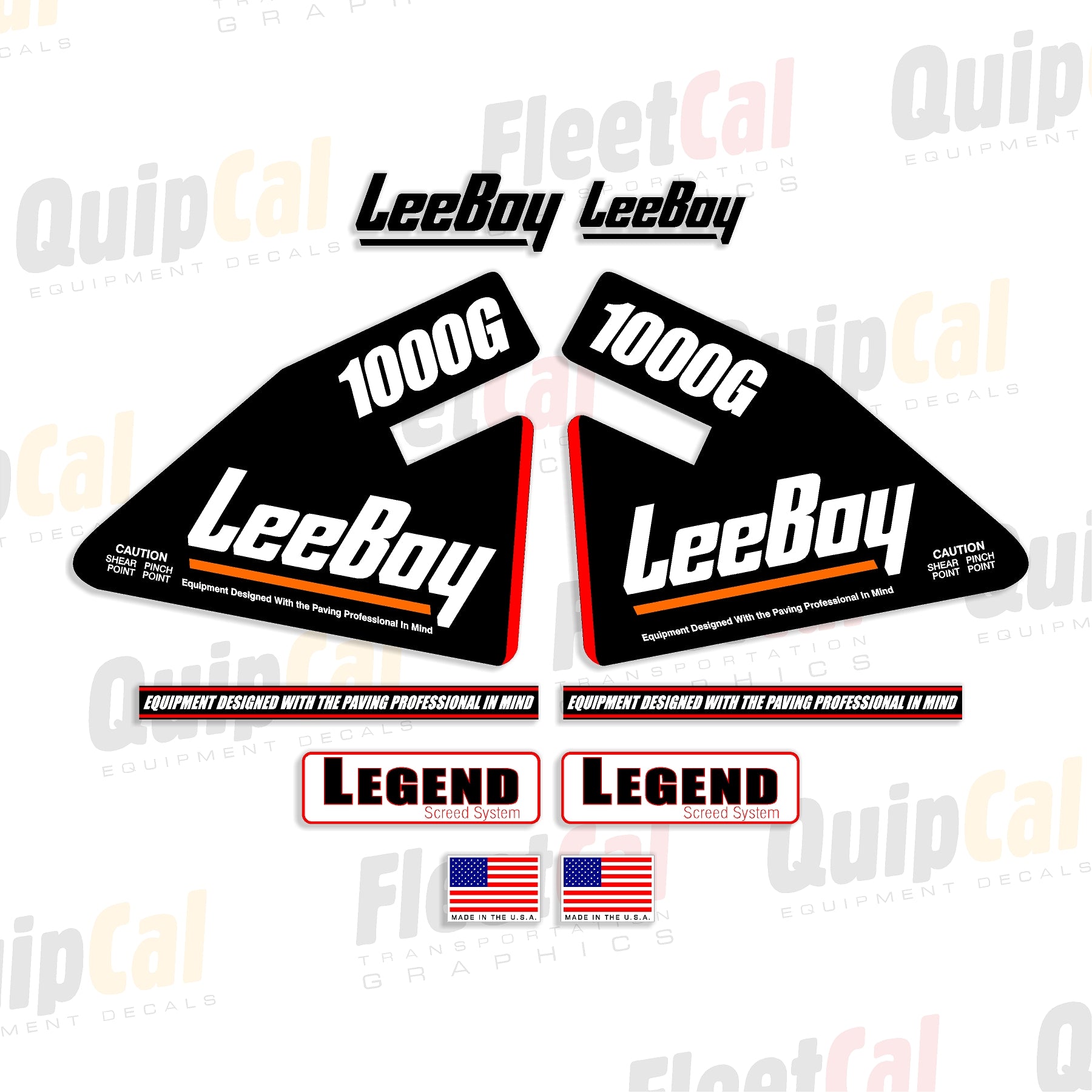 LeeBoy 1000G Paver Marking Decal Set – Truck and Equipment Decals