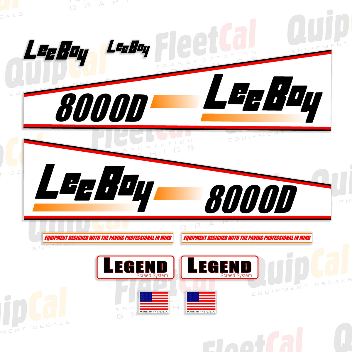 LeeBoy 8000D Paver Marking Decal Set – Truck and Equipment Decals