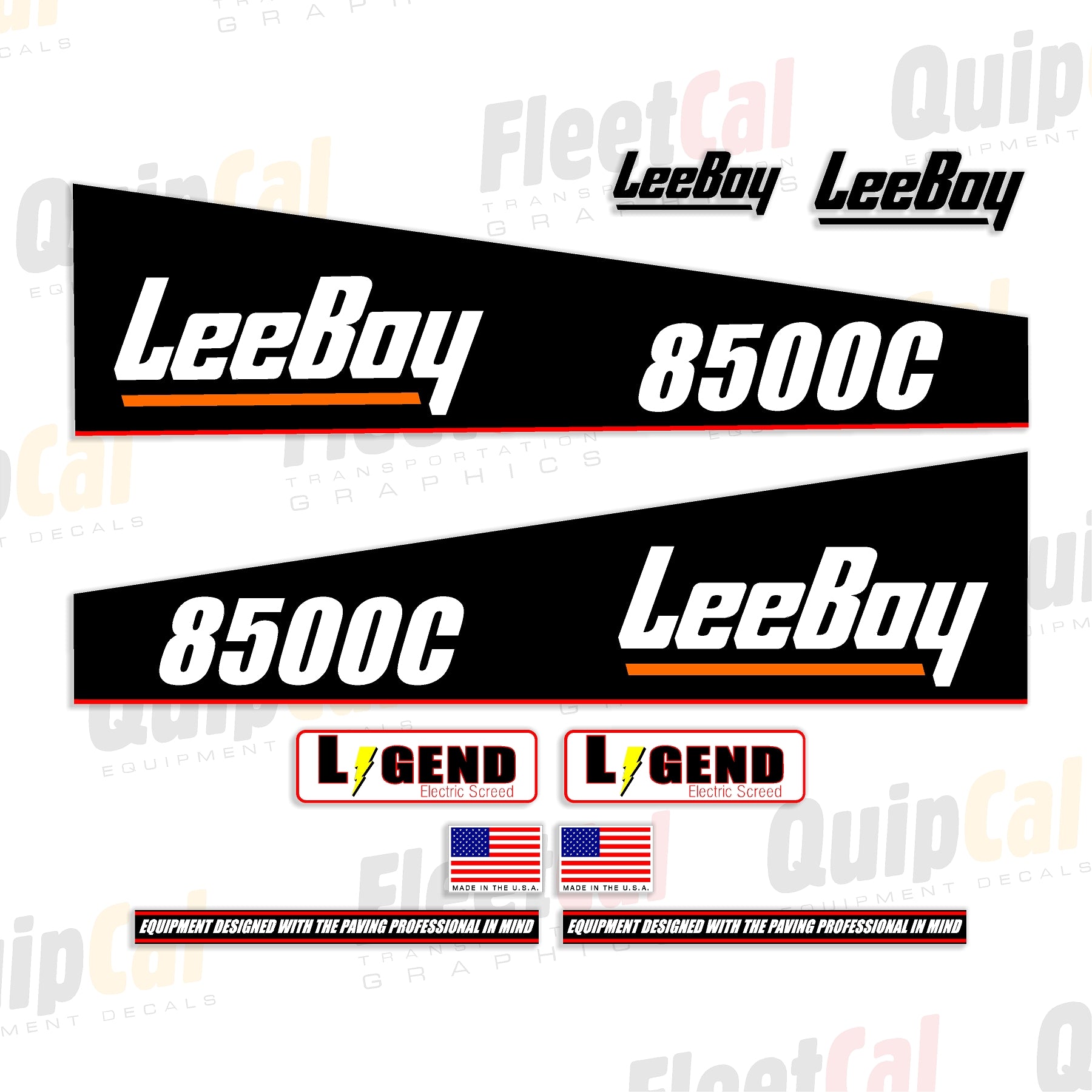 LeeBoy 8500C 2014 Model Paver Marking Decal Set – Truck and Equipment ...