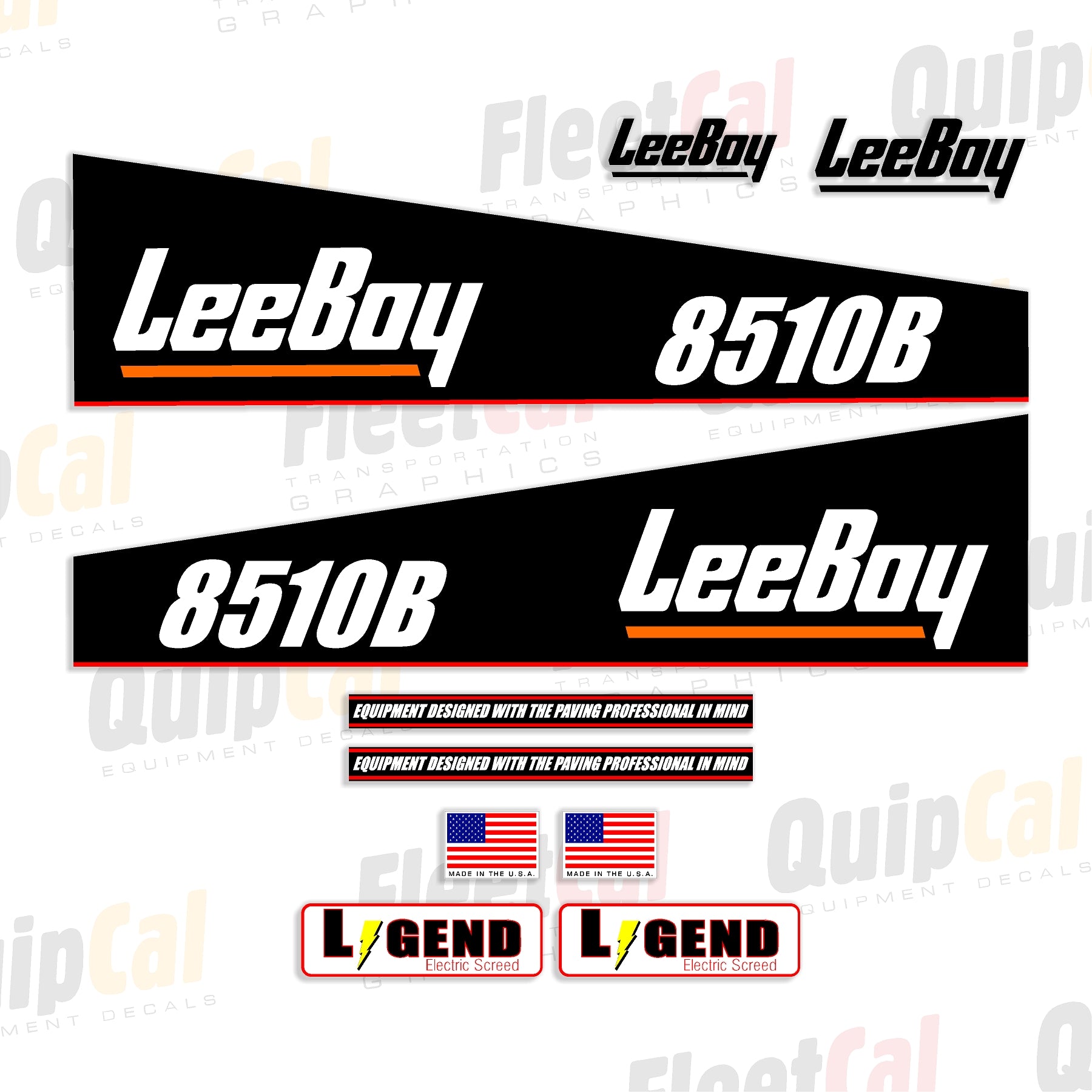 LeeBoy 8510B 2014 Model Paver Marking Decal Set – Truck and Equipment ...