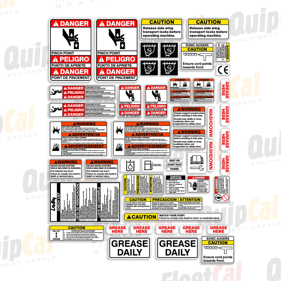 LeeBoy Paver Safety Decal Set – Truck and Equipment Decals