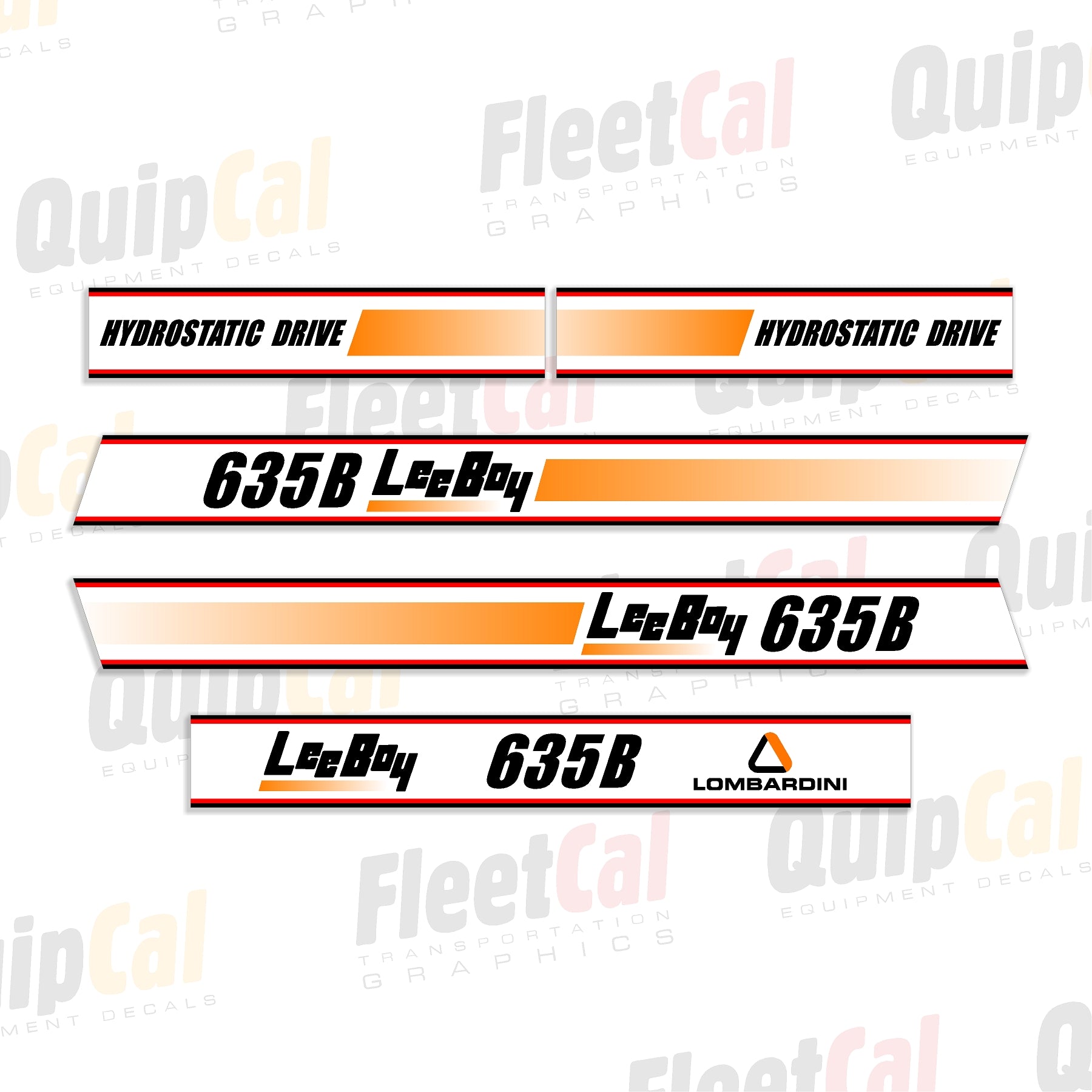 LeeBoy 635B Grader Marking Decal Set – Truck and Equipment Decals