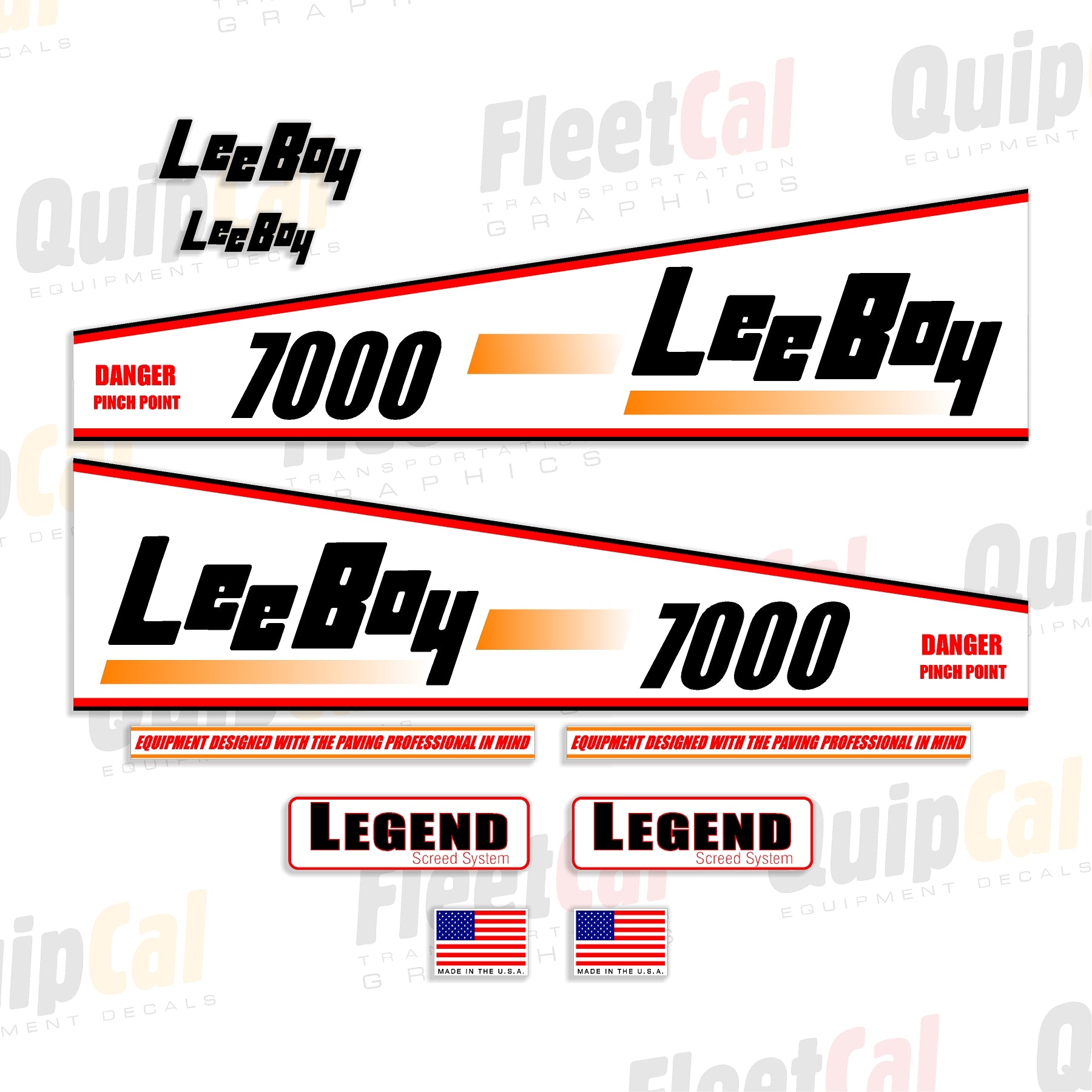 LeeBoy 7000 Paver Marking Decal Set – Truck and Equipment Decals