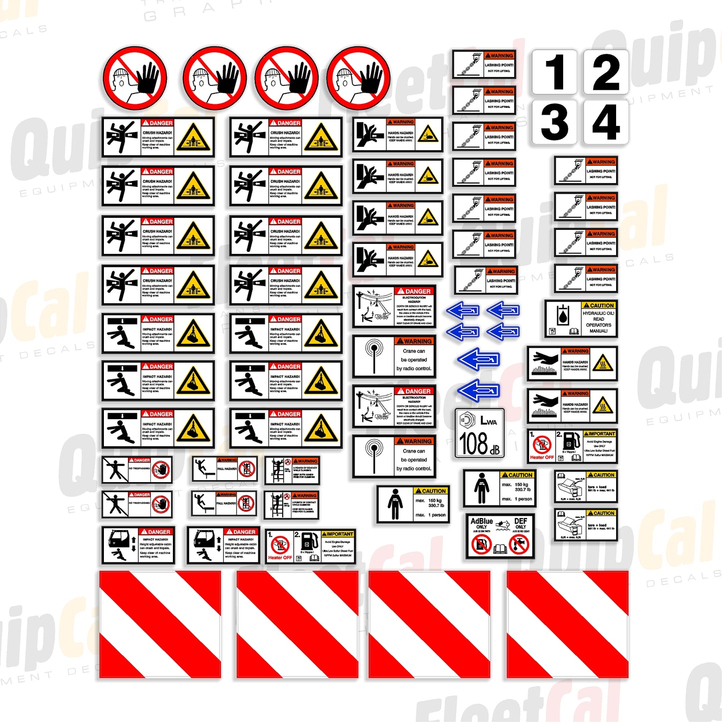 Liebherr Crane Safety Decal Set – Truck and Equipment Decals