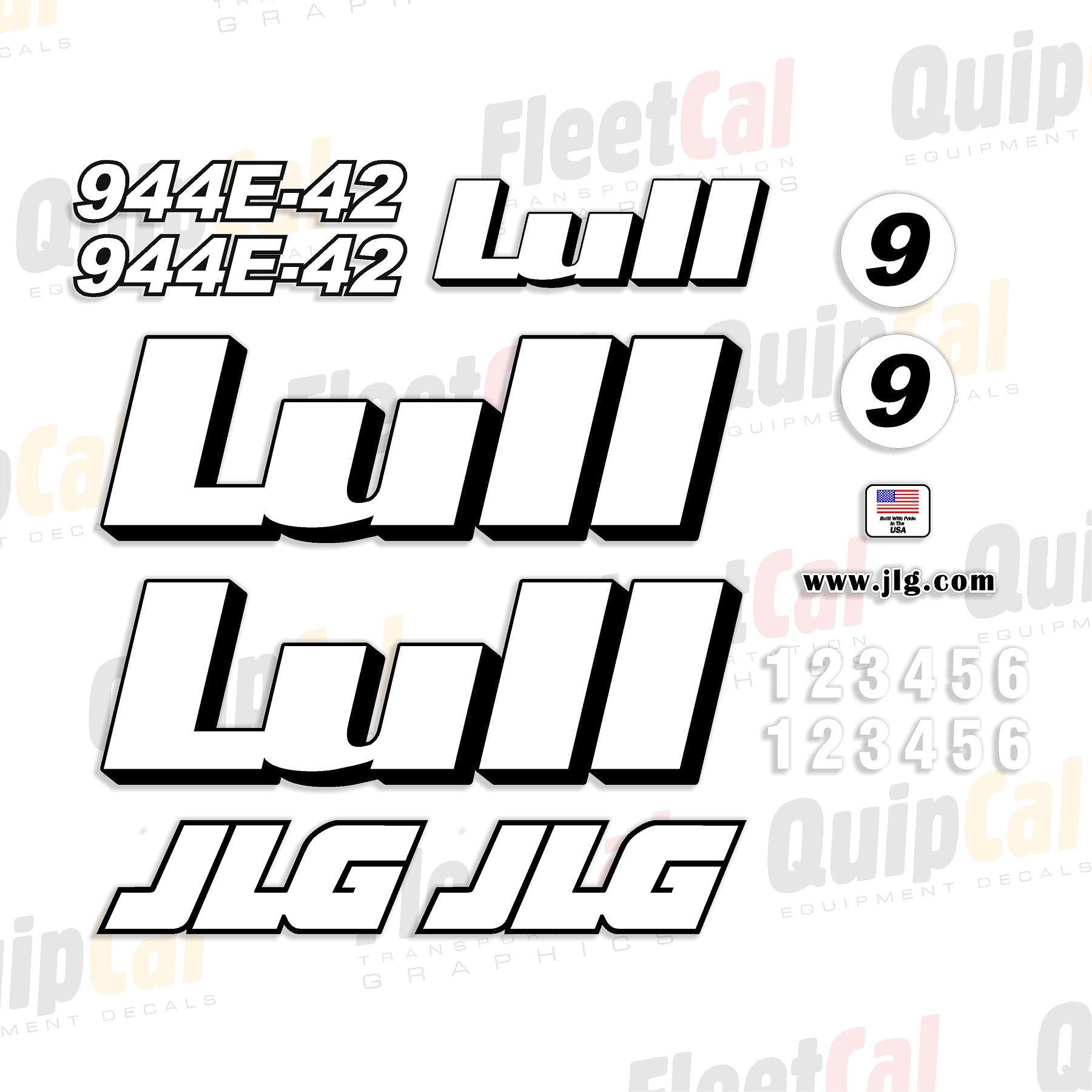Lull JLG 944E-42 Telehandler Marking Decal Set – Truck and Equipment Decals