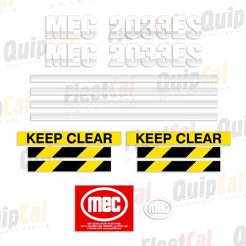 MEC 2033ES Scissor Lift Marking Decal Set – Truck and Equipment Decals