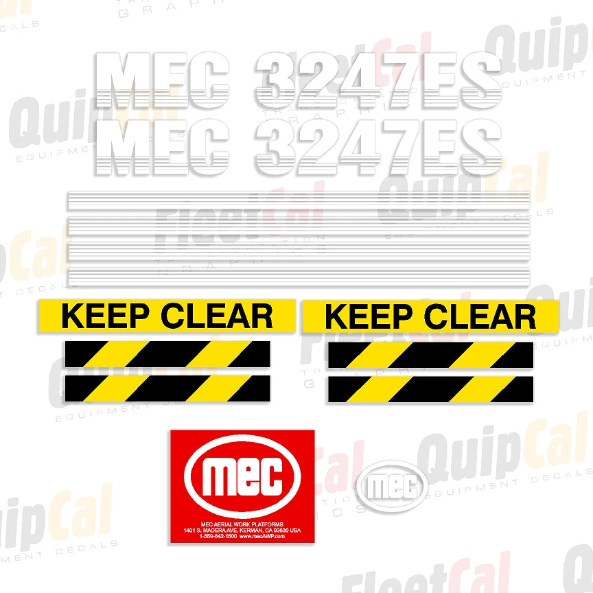 MEC 3247ES Scissor Lift Marking Decal Set – Truck and Equipment Decals