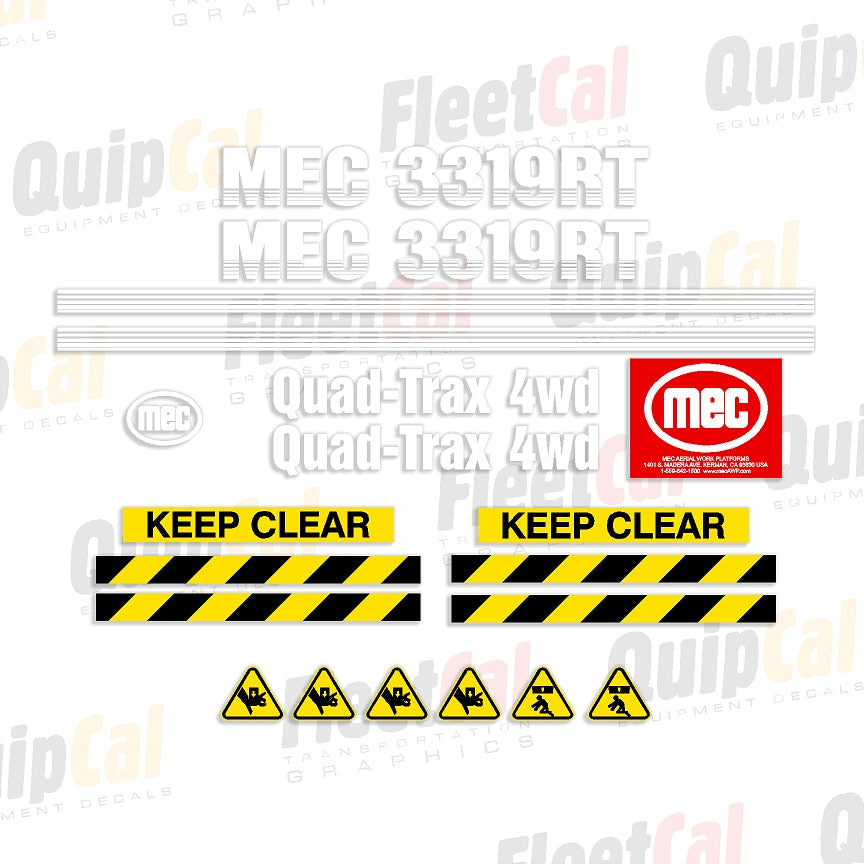 MEC 3319RT Rough Terrain Scissor Lift Marking Decal Set – Truck and ...