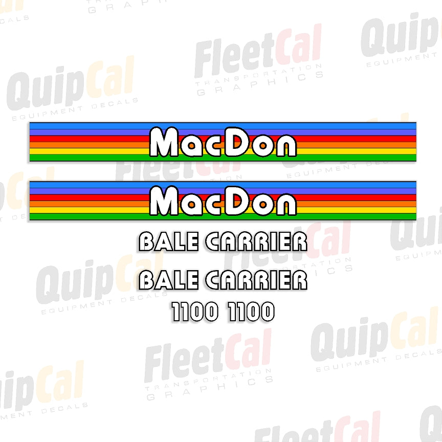 MacDon 1100 Bale Carrier Marking Decal Set – Truck and Equipment Decals
