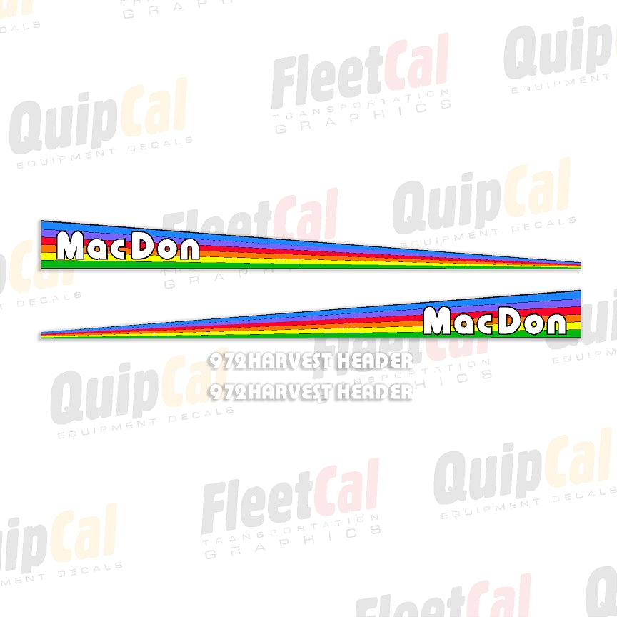 MacDon 972 Harvest Header Marking Decal Set – Truck and Equipment Decals