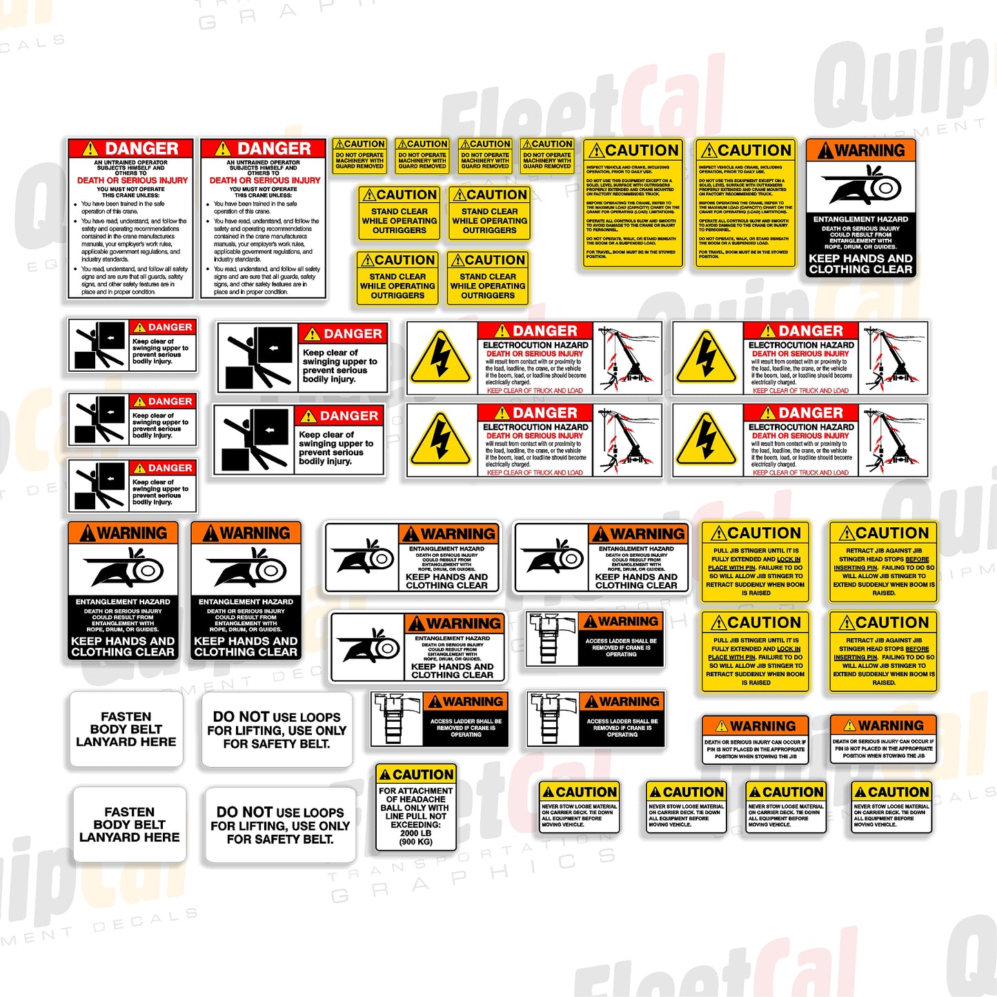 Manitex Mechanic's Truck Crane Safety Decal Set – Truck and Equipment ...