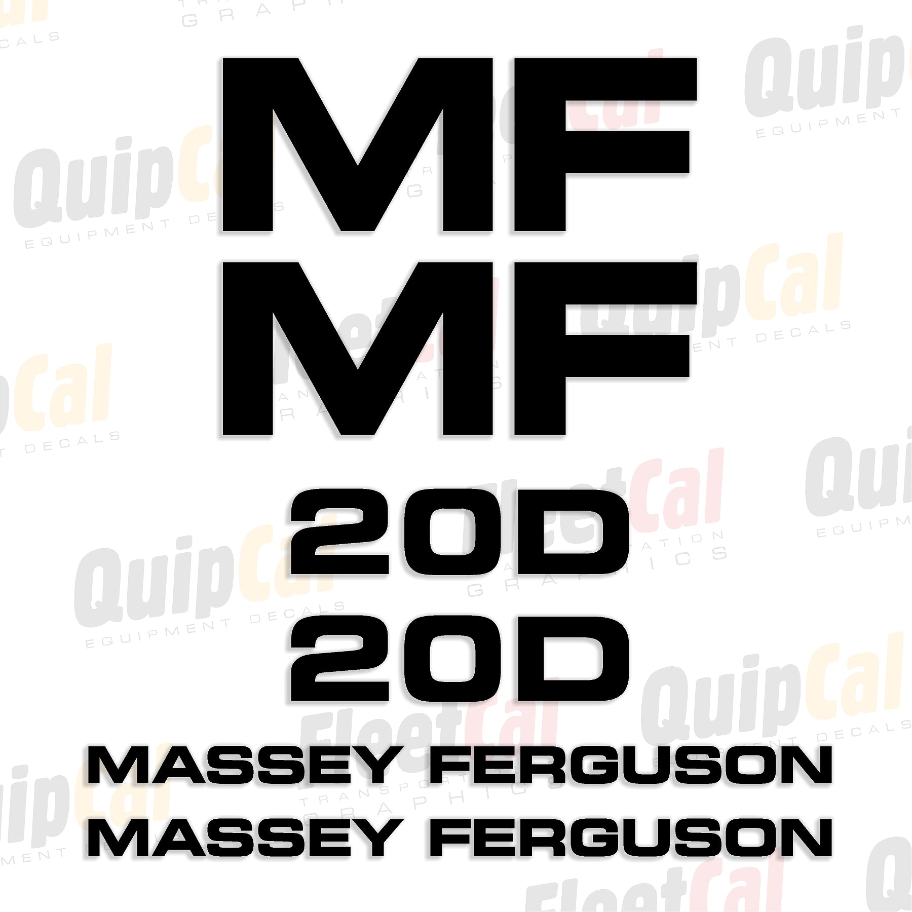 Massey Ferguson 20D Industrial Tractor Marking Decal Set – Truck and ...