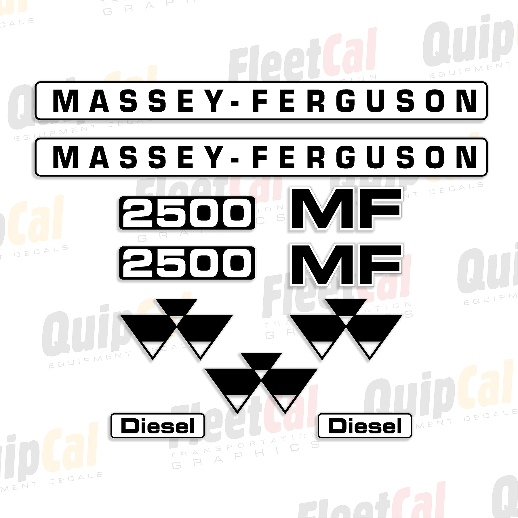 Massey Ferguson 2500 Rough Terrain Forklift Marking Decal Set – Truck ...