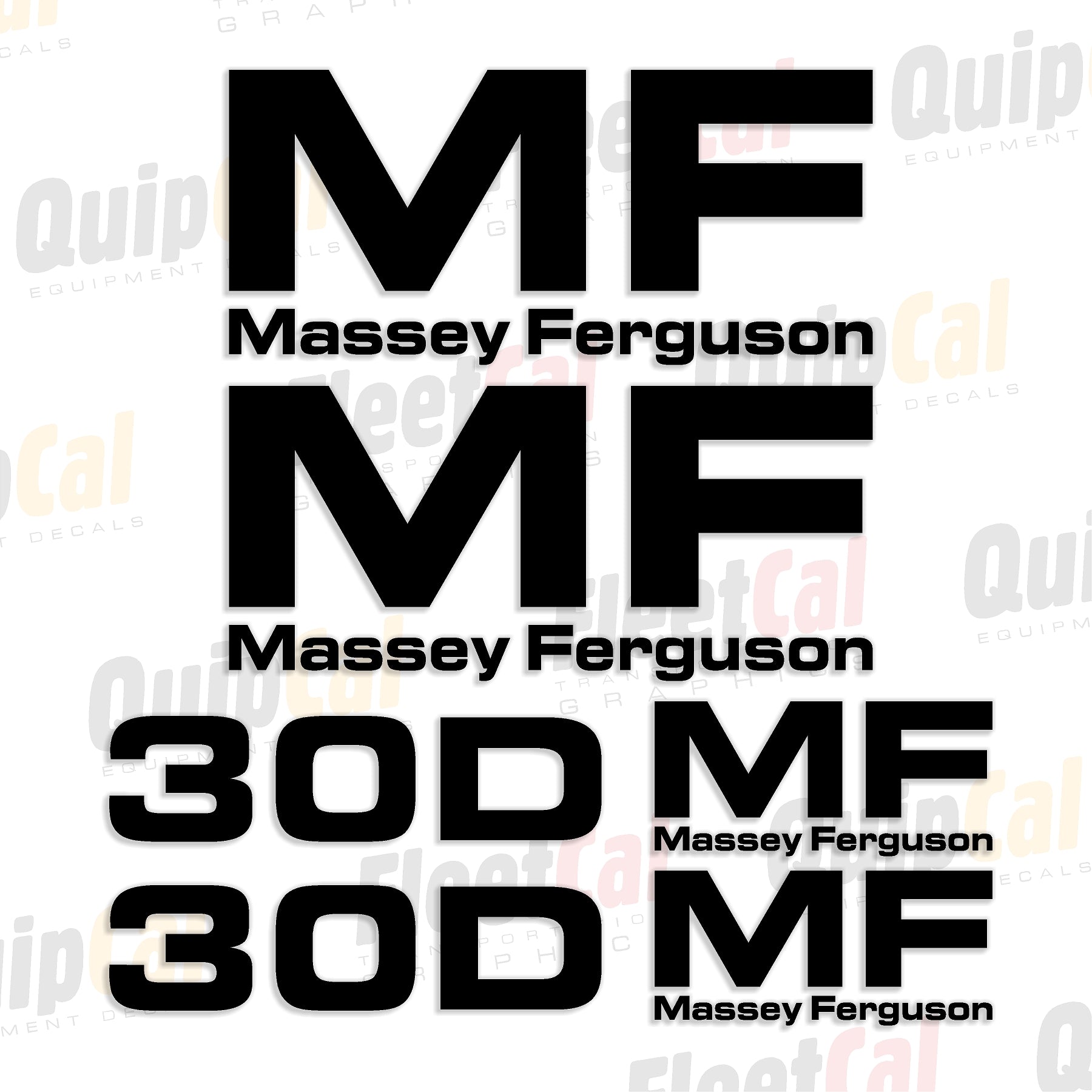 Massey Ferguson 30D Industrial Tractor Marking Decal Set – Truck and ...