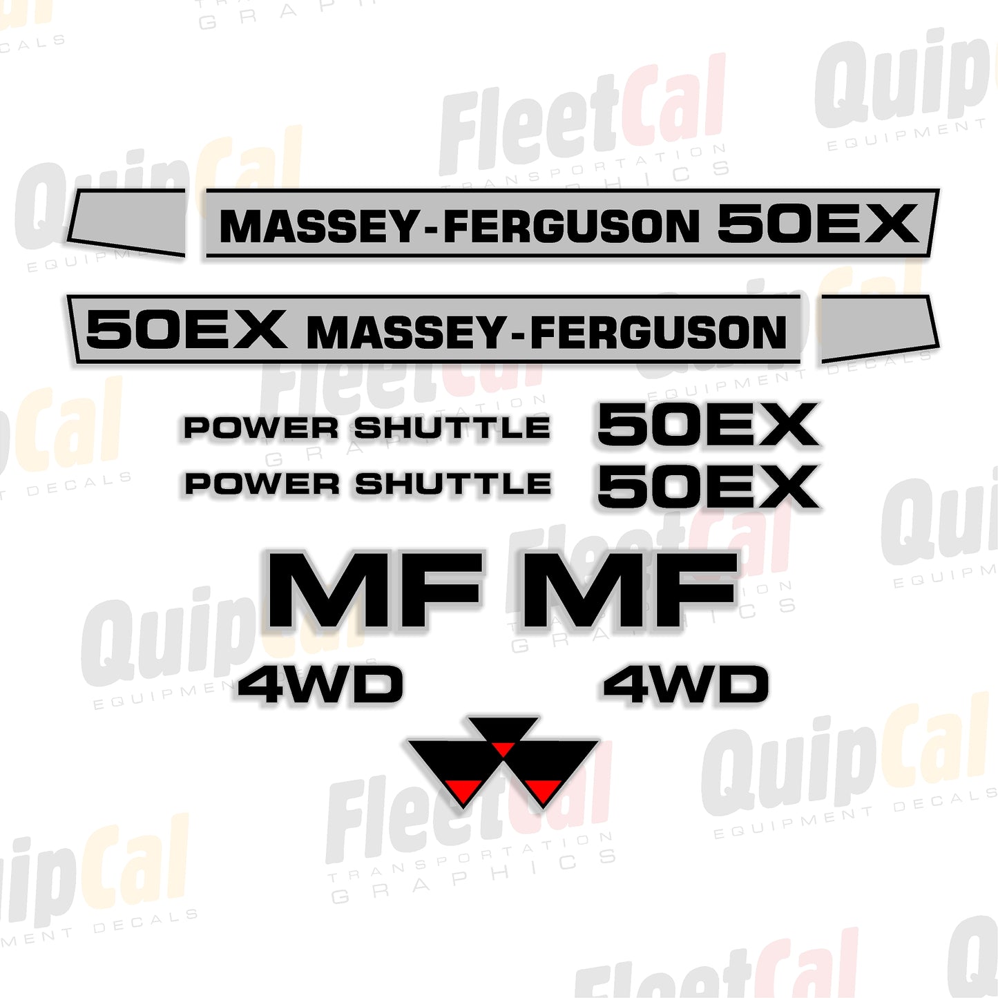 Massey Ferguson 50EX Industrial Tractor Marking Decal Set – Truck and ...