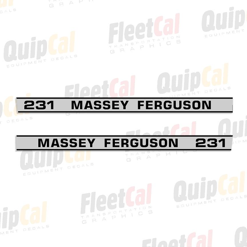 Massey Ferguson 231 Tractor Hood Marking Decal Set – Truck and ...