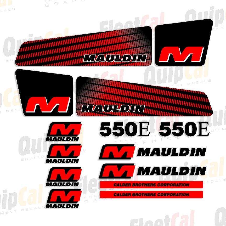 Mauldin 550E Paver Marking Decal Set – Truck and Equipment Decals