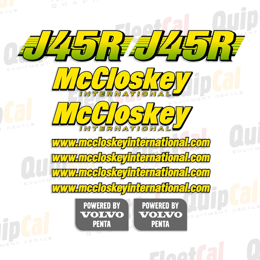 McCloskey J45R Crawler Jaw Crusher Marking Decal Set – Truck and ...
