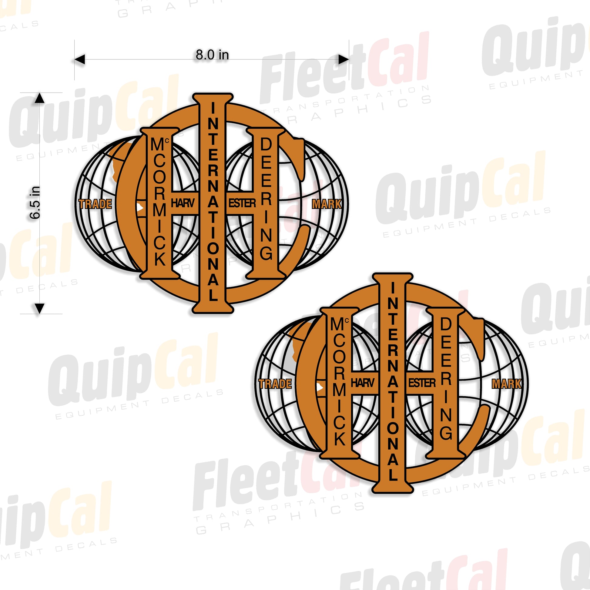 McCormick Deering Globe Logo Decals (1 PAIR) – Truck and Equipment Decals