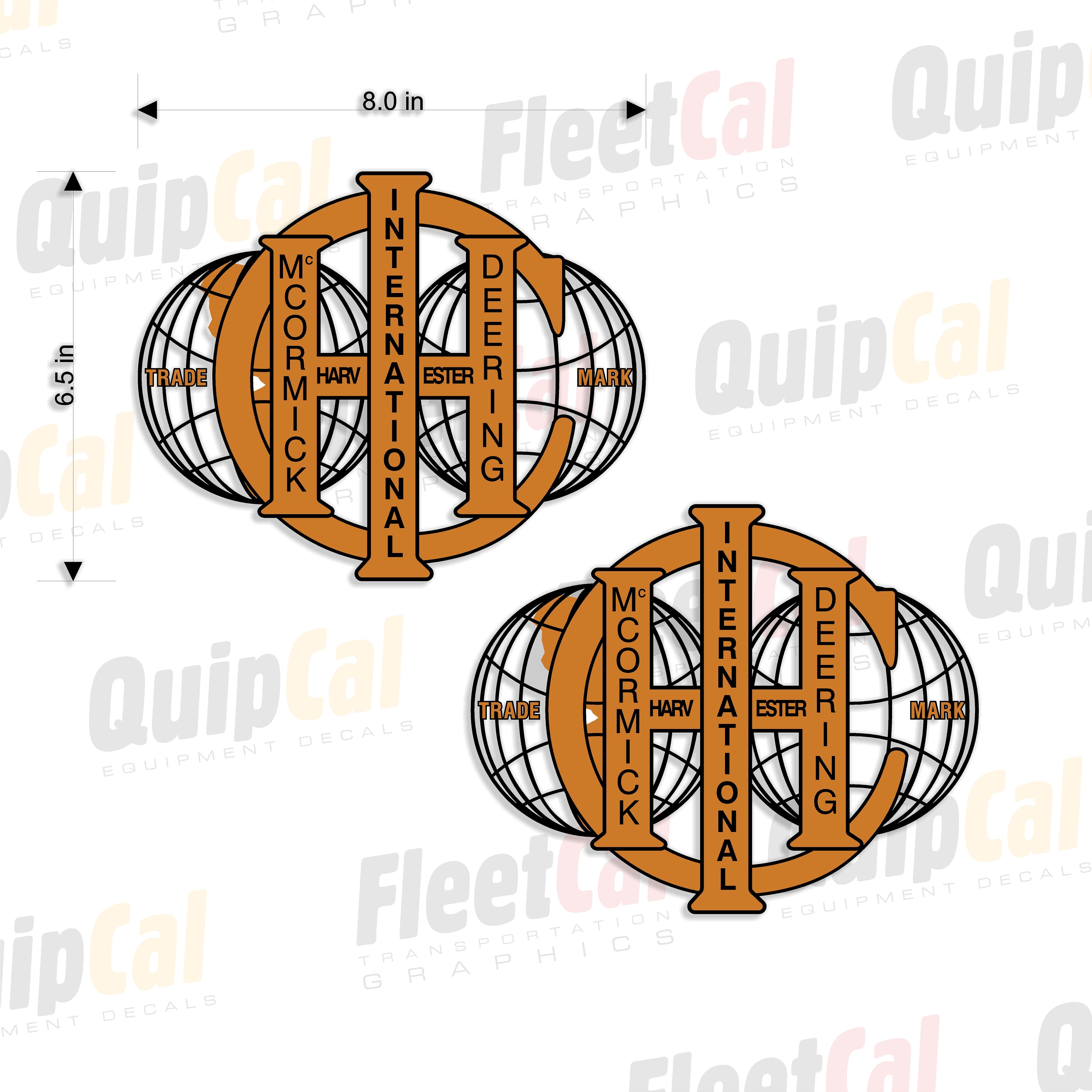 McCormick Deering Globe Logo Decals (1 PAIR) – Truck and Equipment Decals