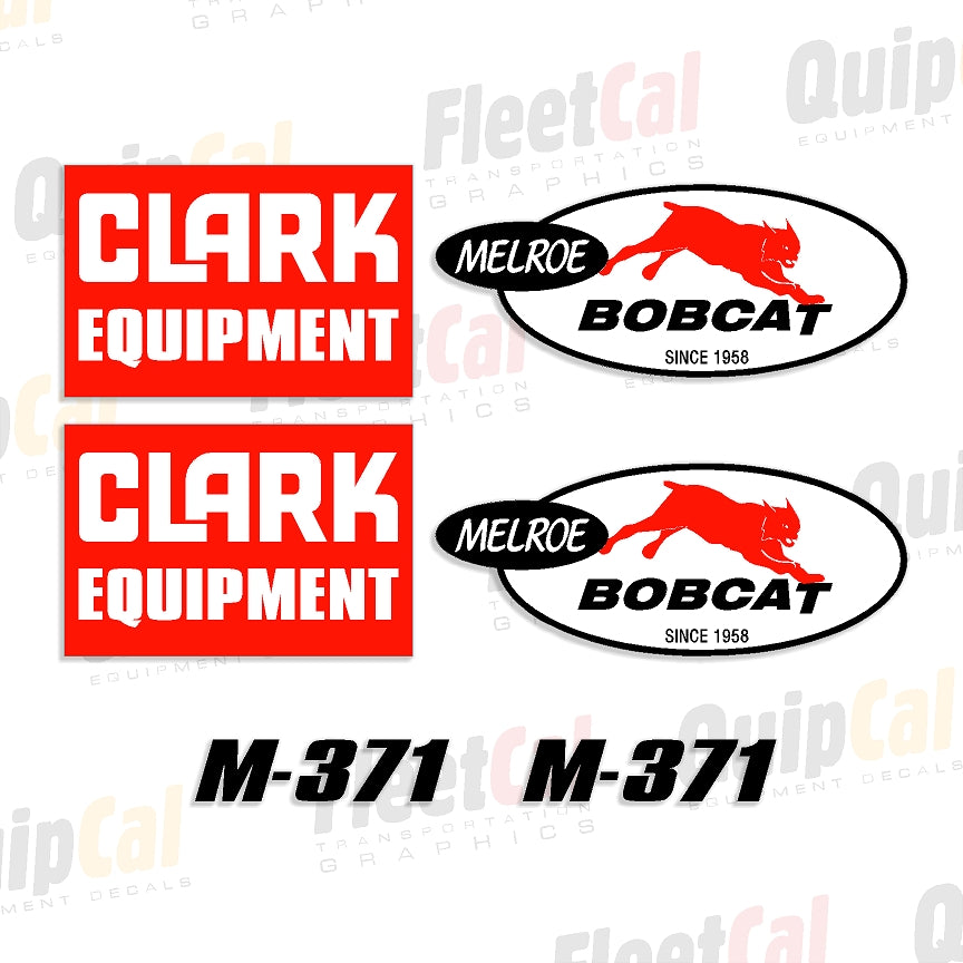 Melroe Clark Bobcat M-371 Skid Loader Marking Decal Set – Truck and ...