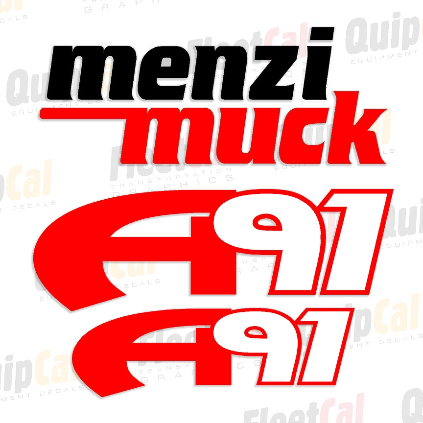Menzi Muck A91 Excavator Marking Decal Set – Truck and Equipment Decals