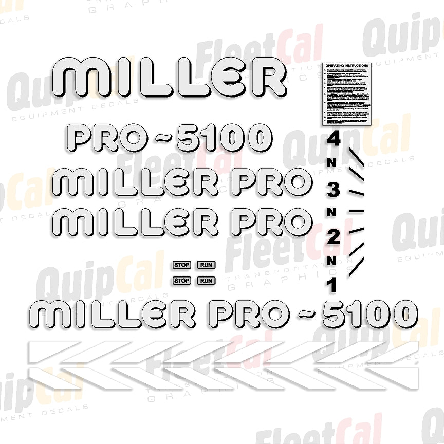 Miller Pro 5100 Forage Wagon Marking Decal Set – Truck and Equipment Decals