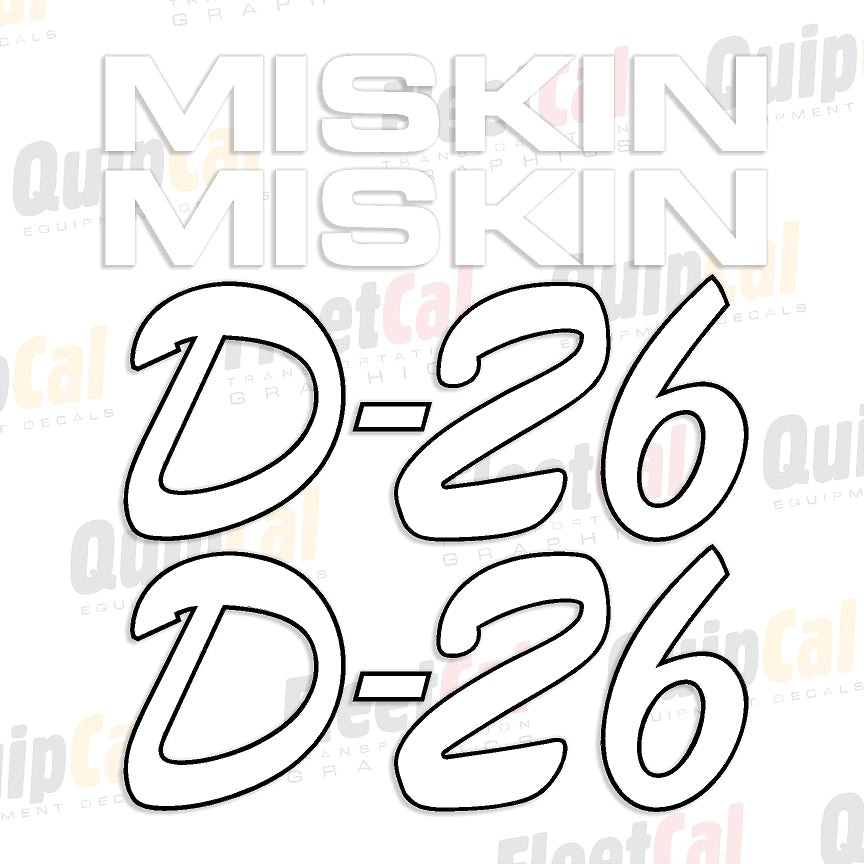 Miskin D-26 Pull Scraper Marking Decal Set – Truck and Equipment Decals