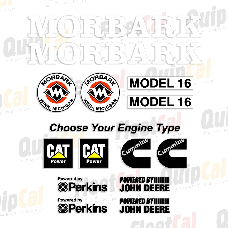 Morbark Model 16 Marking Decal Set – Truck and Equipment Decals
