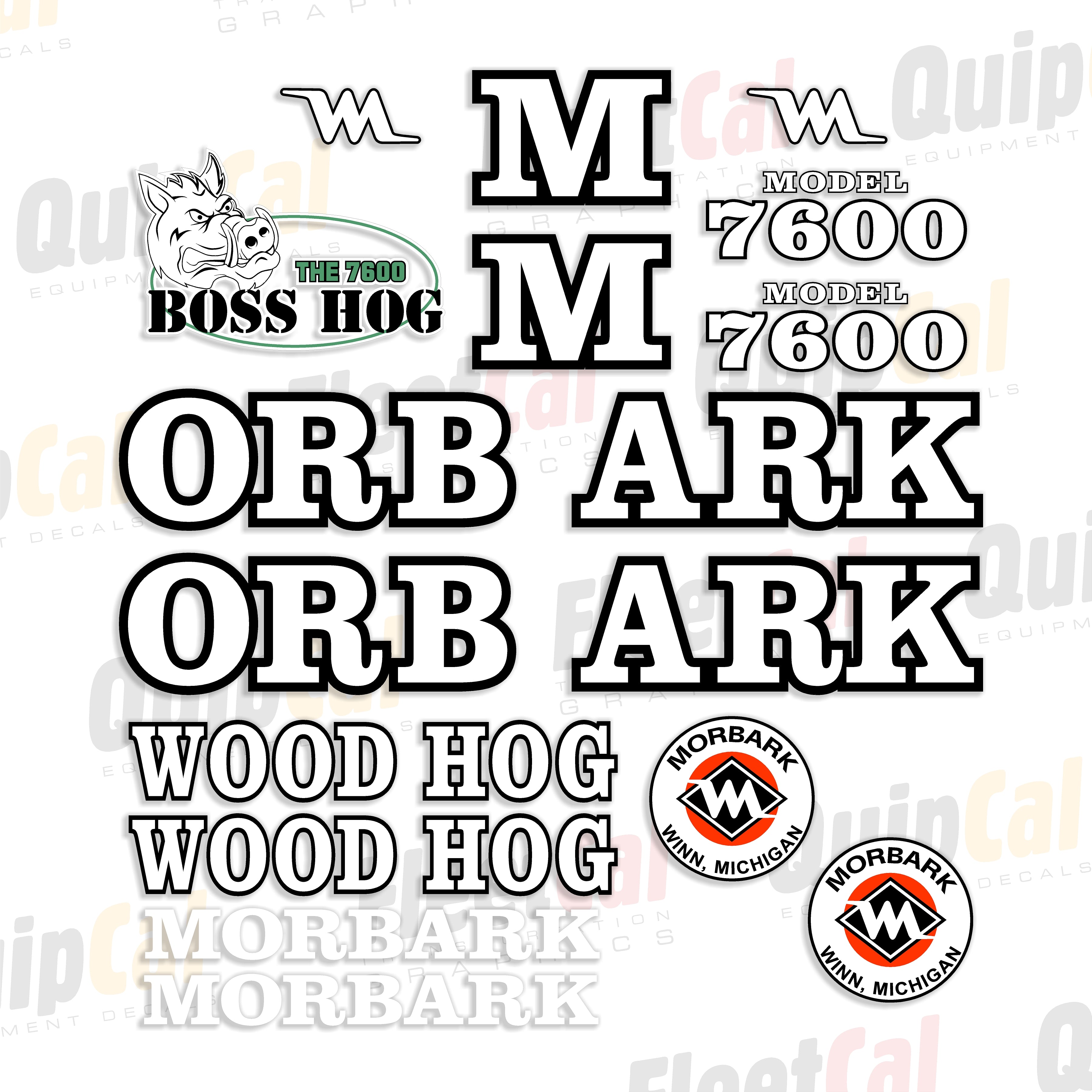 Morbark 7600 Wood Hog Horizontal Grinder Marking Decal Set – Truck and ...