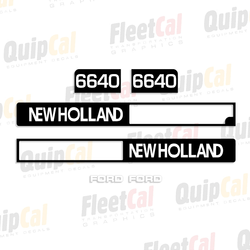 New Holland 6640 Tractor Hood Marking Decal Set – Truck and Equipment ...
