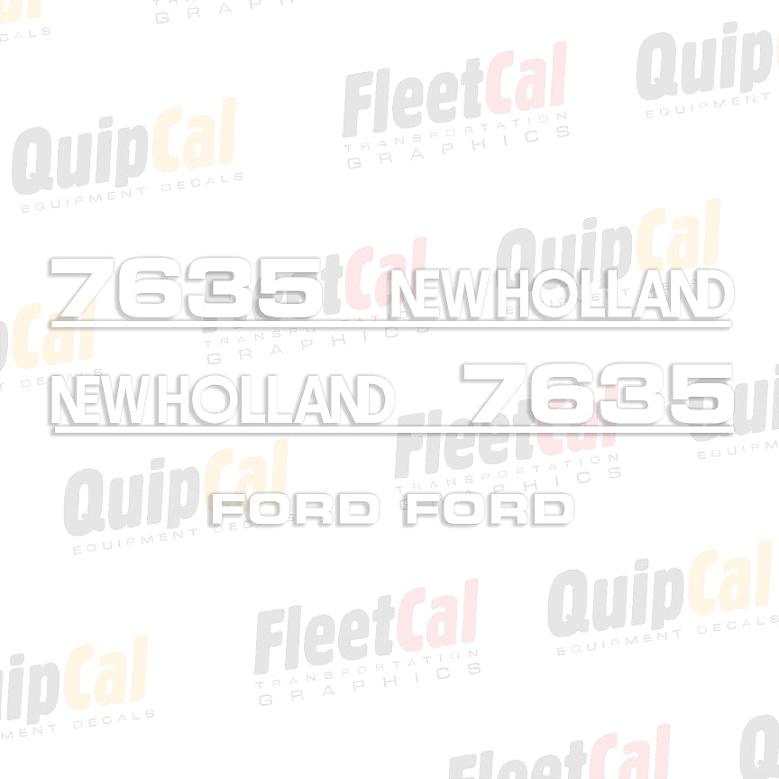 New Holland 7635 Tractor Hood Marking Decal Set – Truck and Equipment ...
