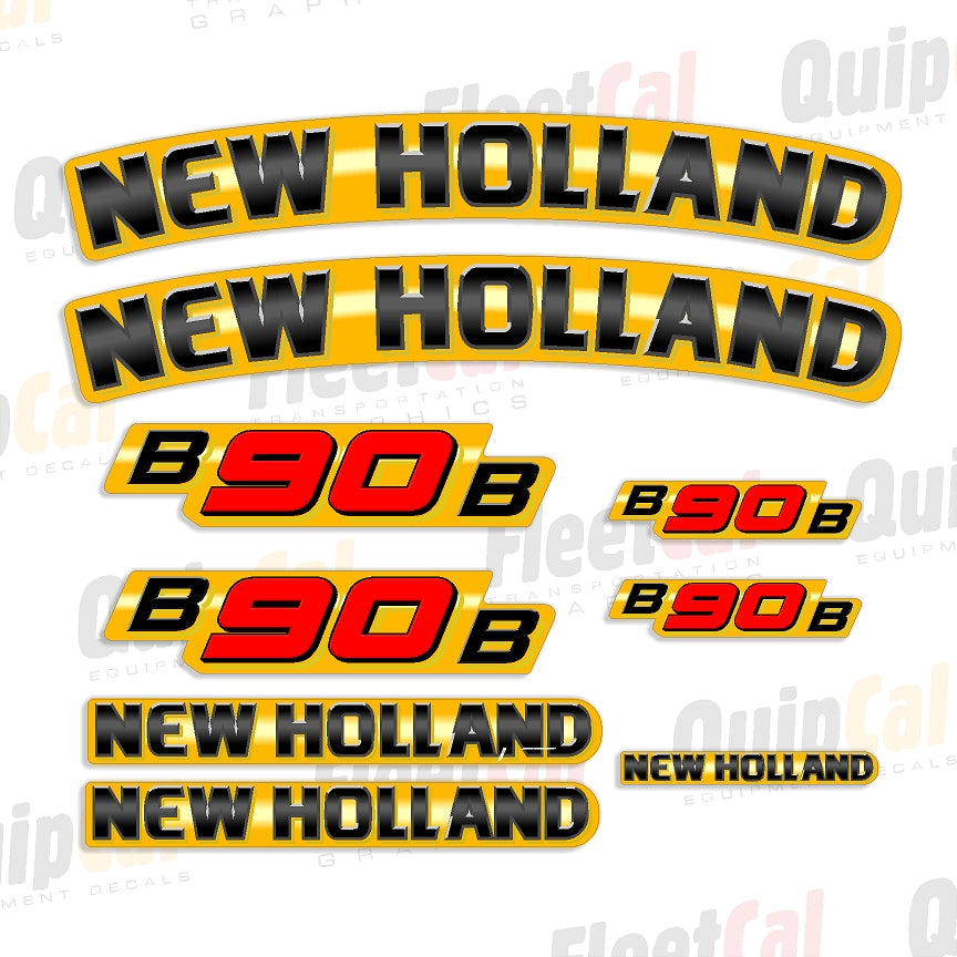 New Holland B90B Backhoe Marking Decal Set – Truck and Equipment Decals