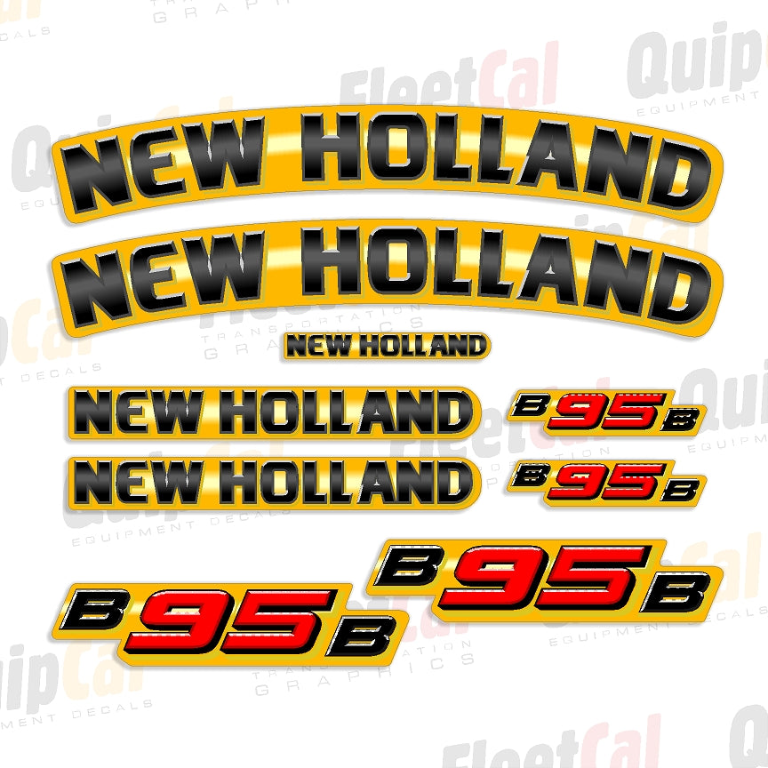 New Holland B95B Backhoe Marking Decal Set – Truck and Equipment Decals