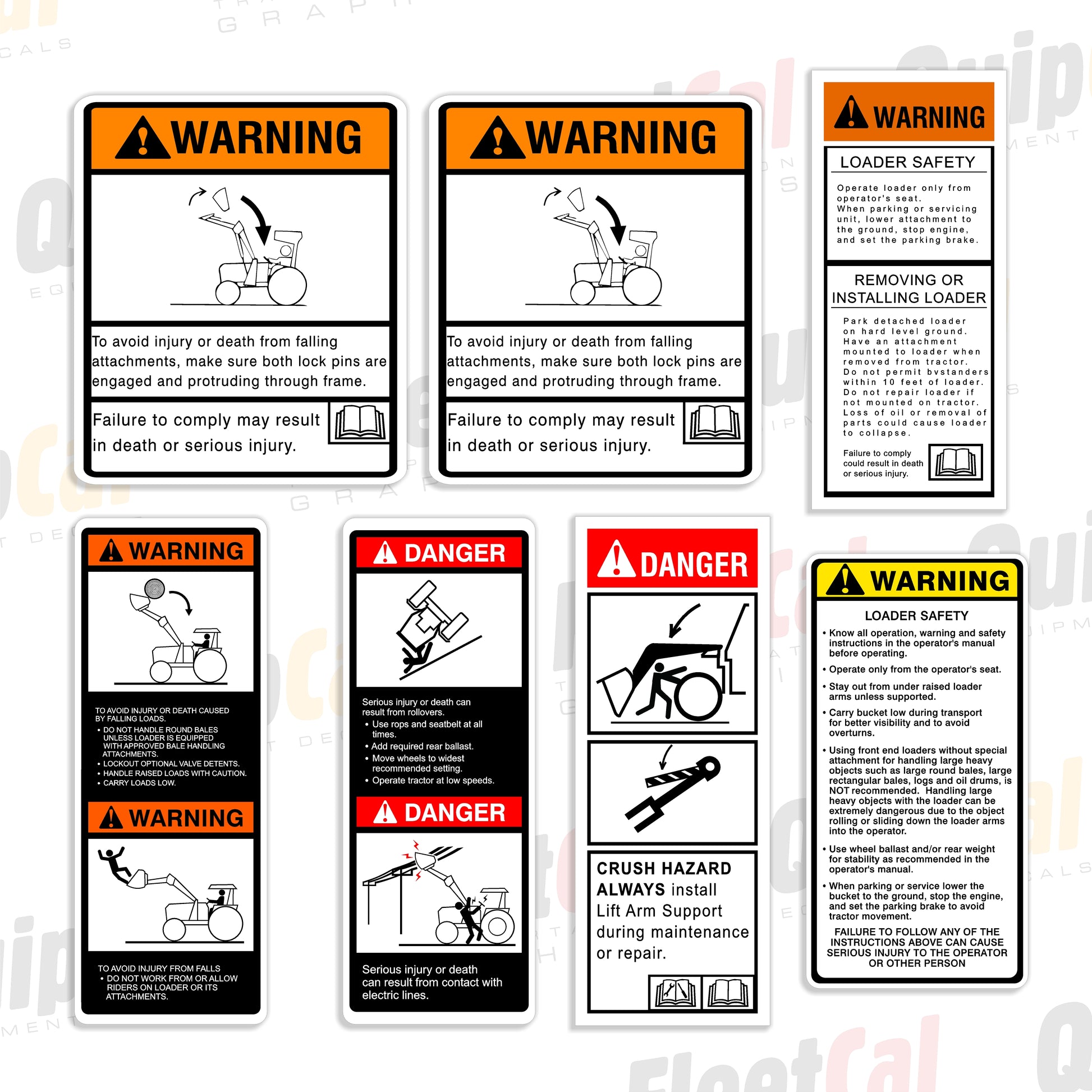 New Holland Front Loader Safety Decal Set – Truck and Equipment Decals