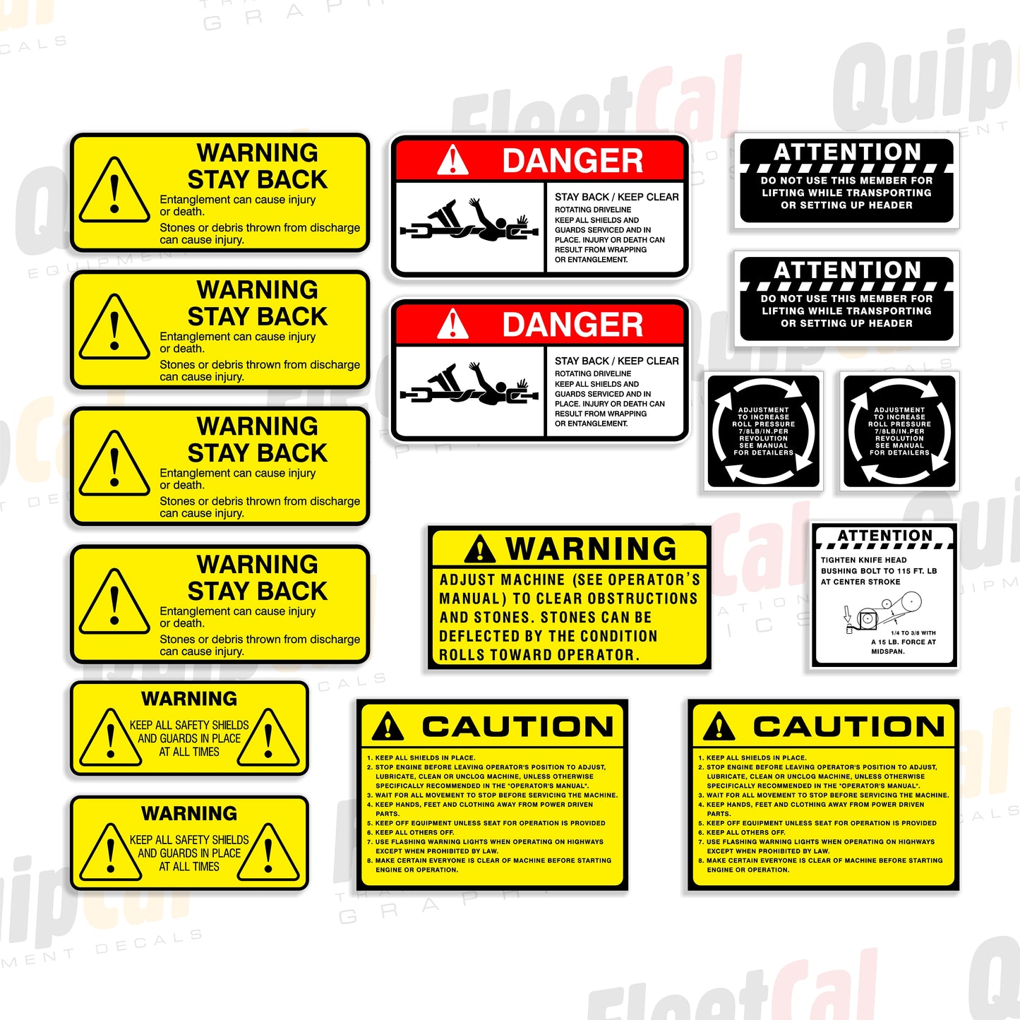 New Holland Haybine Basic Safety Decal Set – Truck and Equipment Decals