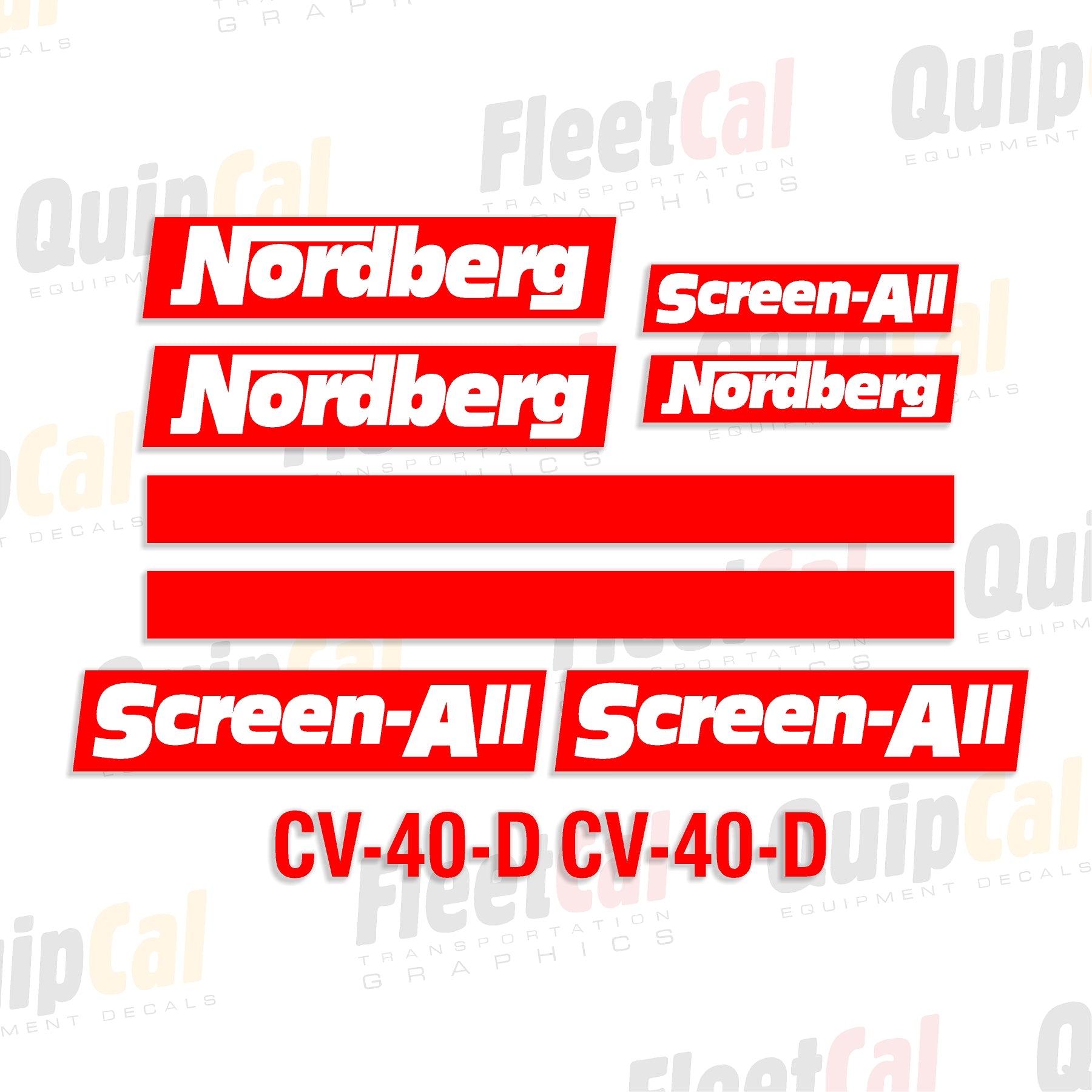 Nordberg CV-40D Portable Box Screen Marking Decal Set – Truck and ...