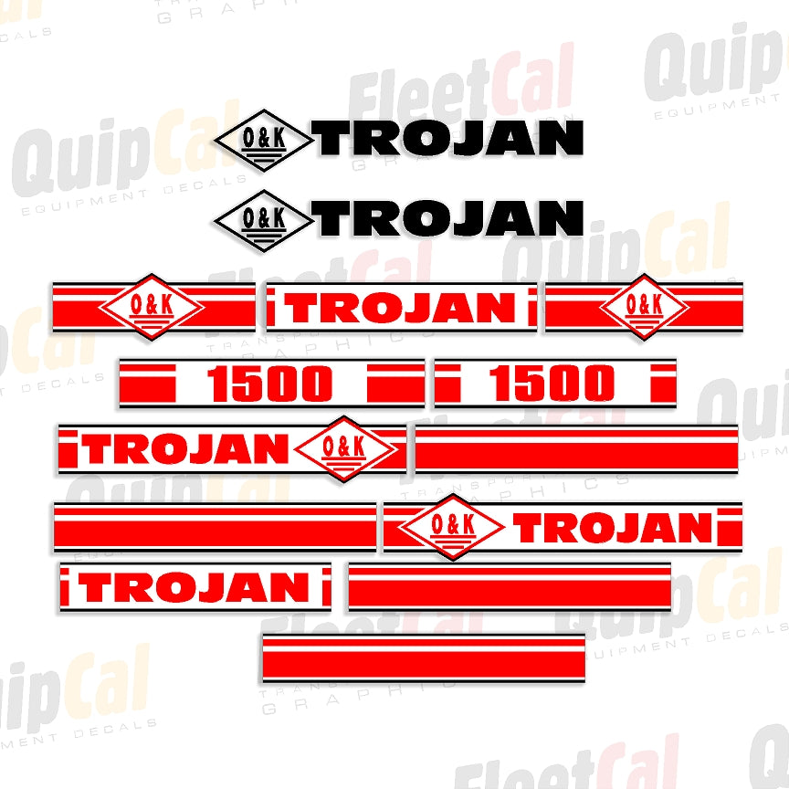 O&K Trojan 1500 Wheel Loader Marking Decal Set – Truck and Equipment Decals