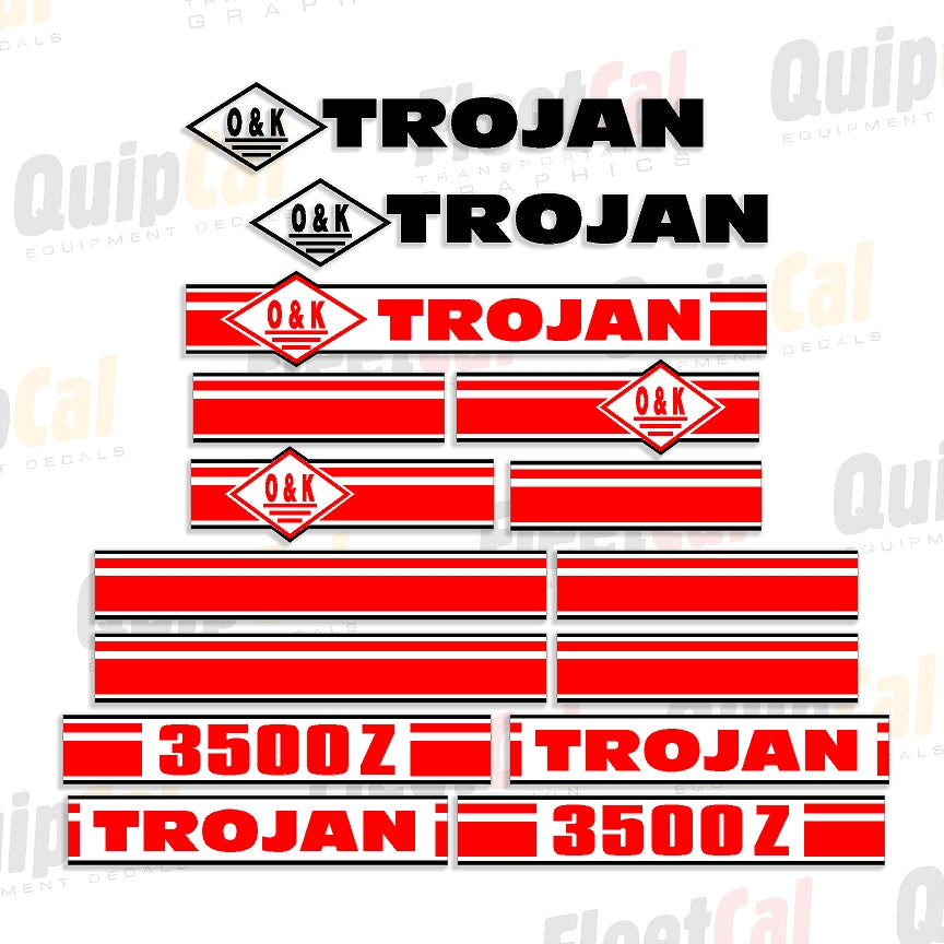 O&K Trojan 3500Z Wheel Loader Marking Decal Set – Truck and Equipment ...