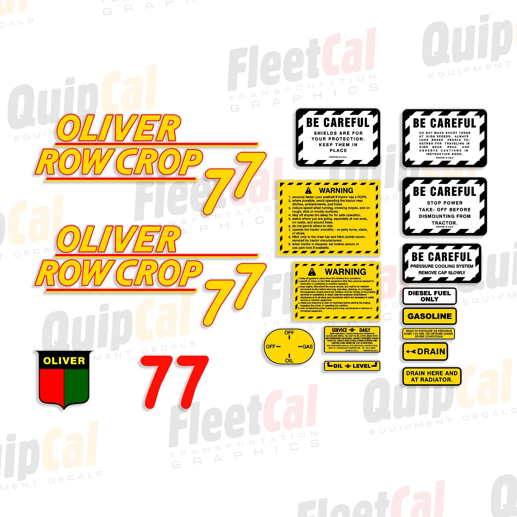 Oliver 77 Row Crop Tractor Decal Set – Truck and Equipment Decals