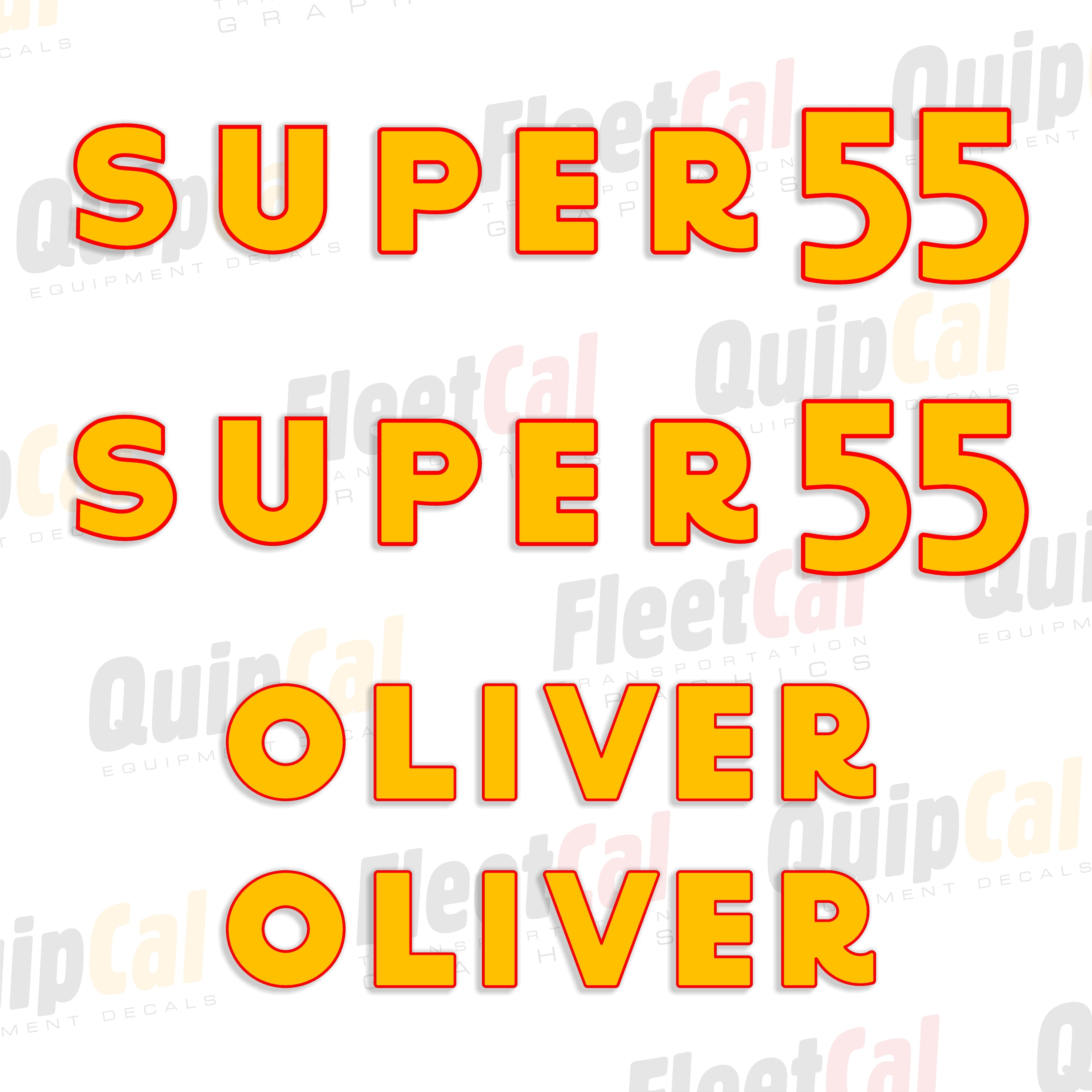 Oliver Super 55 Tractor Marking Decal Set – Truck and Equipment Decals