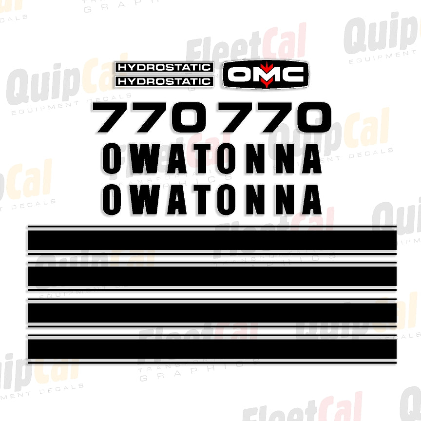 Owatonna 770 Wheel Loader Marking Decal Set – Truck and Equipment Decals