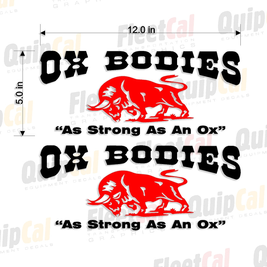 Ox Bodies Dump Logo Decals (1 PAIR - Black) – Truck and Equipment Decals