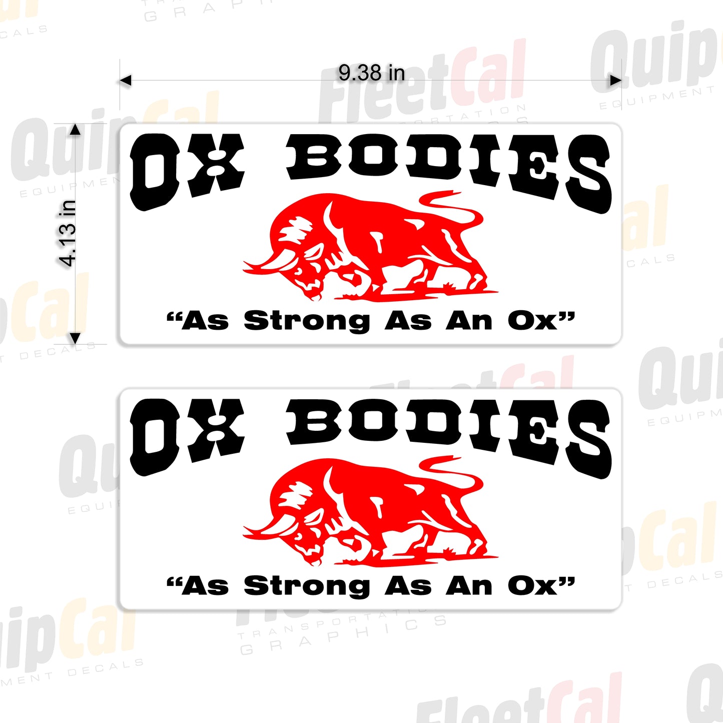 Ox Bodies Dump Logo Decals (1 PAIR - White Background) – Truck and ...