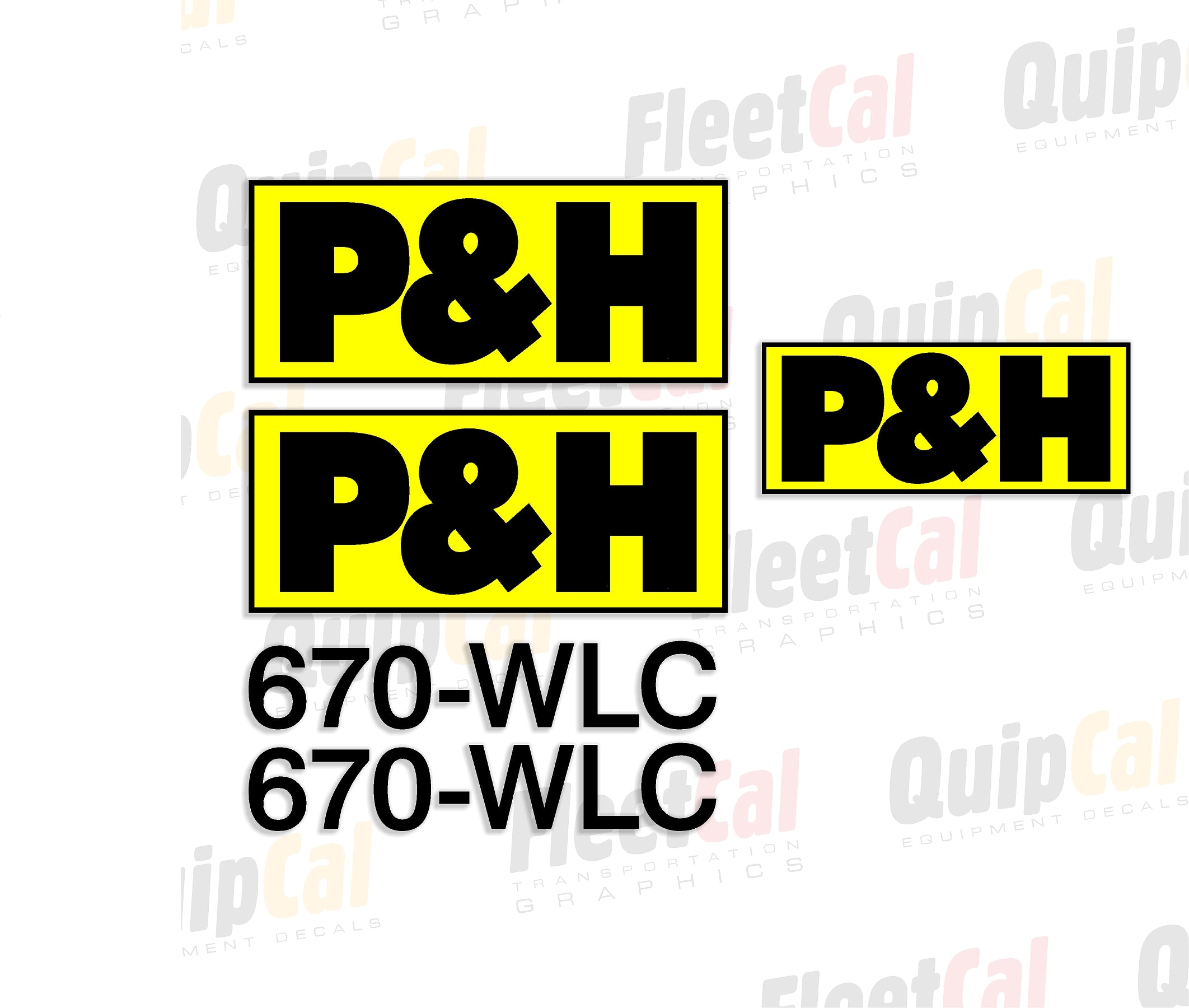 P&H 670WLC Crawler Crane Marking Decal Set – Truck and Equipment Decals