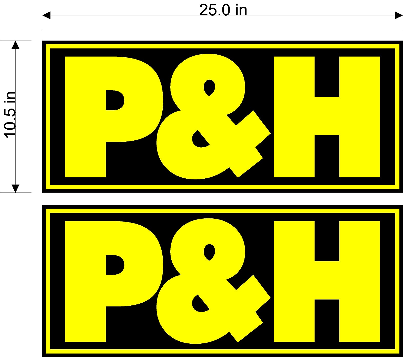 P&H Cranes Late Model Marking Decal Set (1 PAIR) – Truck and Equipment ...
