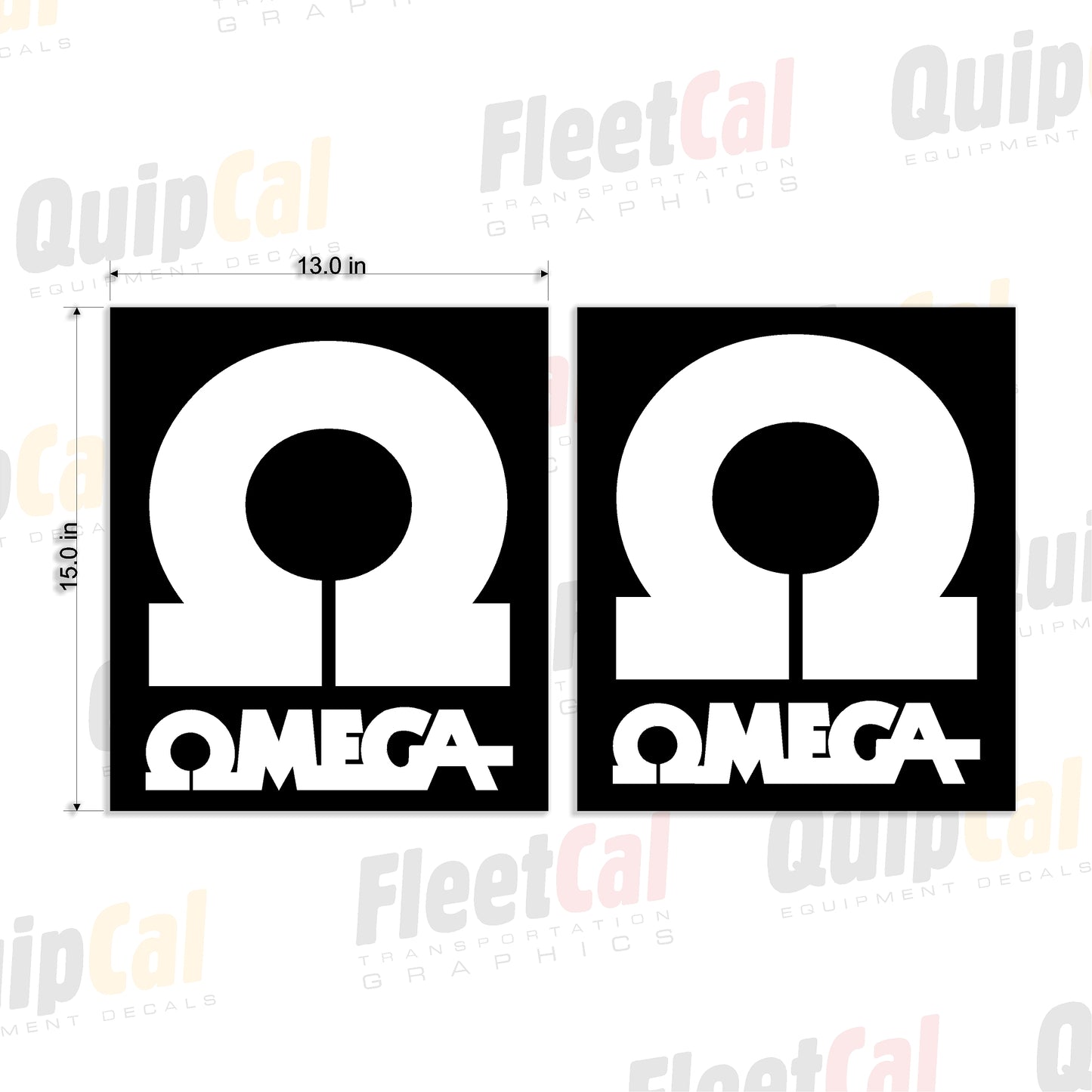 P&H Omega Square Logo 15-inch Marking Decal Set (1 PAIR) – Truck and ...